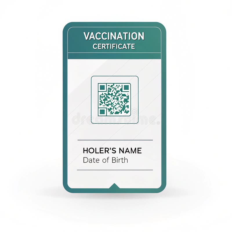 Vaccination Certificate with QR Code Stock Illustration - Illustration ...