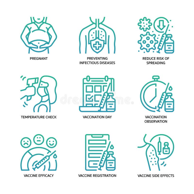 Vaccination Icons Set stock vector. Illustration of icon - 230643354