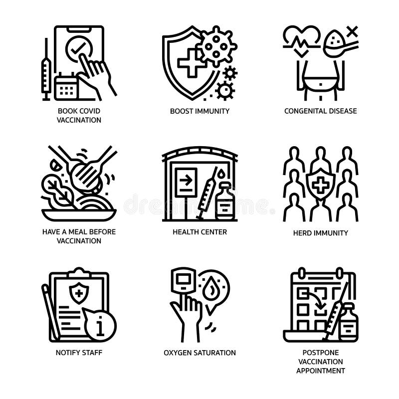 Vaccination Icons Set stock vector. Illustration of icons - 230643363