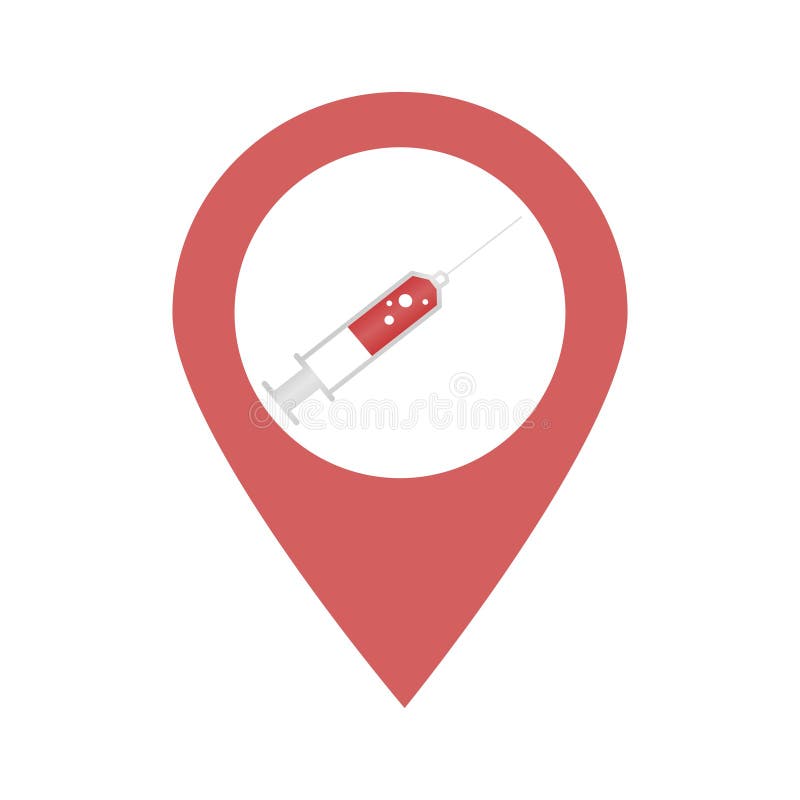 Vaccination Injection Location Map Pin Pointer Icon. Element of Map Point for Mobile Concept and ...