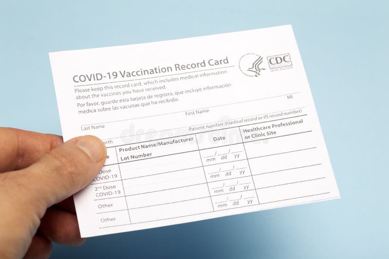 Vaccination Record Card. Vaccination Form during the Coronavirus ...