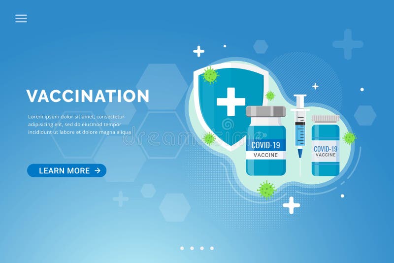 Vaccine Background for Vaccination Landing Page Template Design Concept ...
