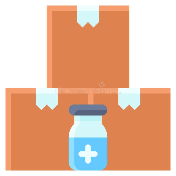 Vaccine and Boxes Icon, Vaccine Development Related Vector Stock Vector ...