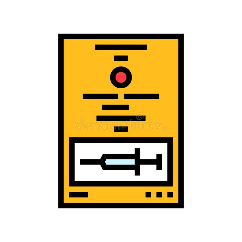 Vaccine Certificate Immunization Color Icon Vector Illustration Stock ...