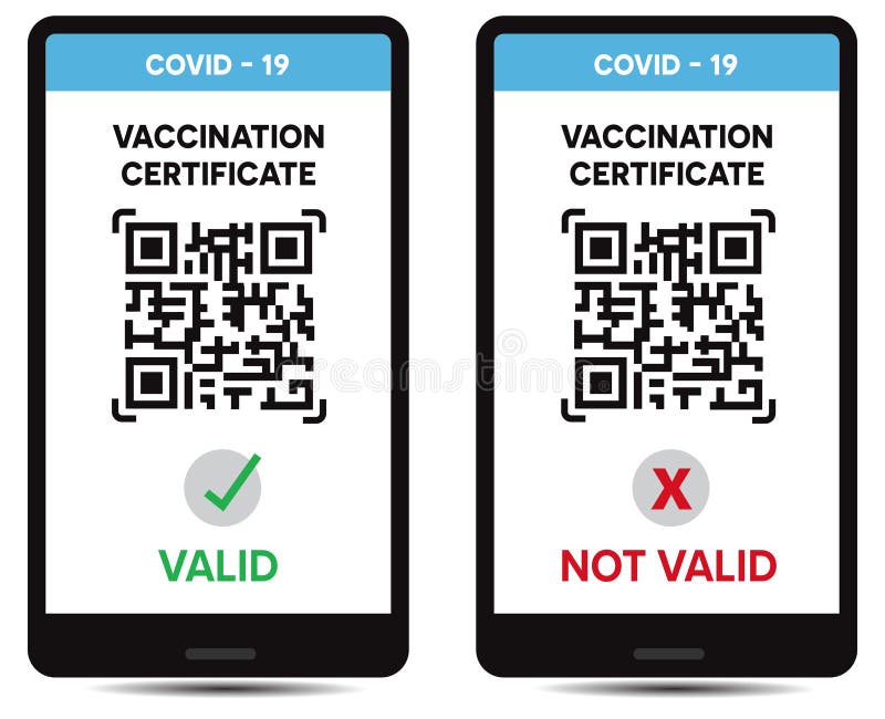 Vaccine Covid-19 Passport Card Qr Code Design Stock Vector ...