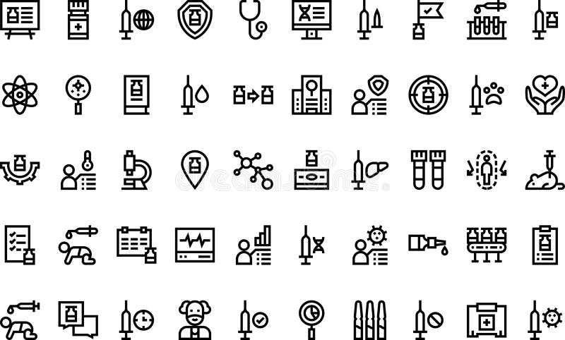 Vaccine Development Icons High-Quality Vector Icons Collection with ...