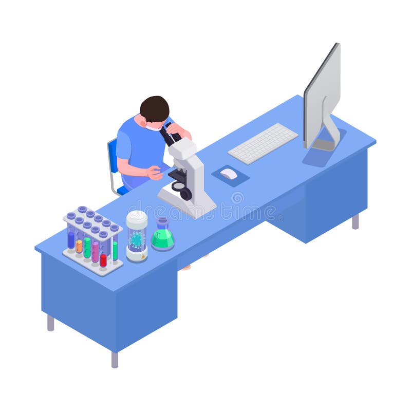 Laboratory Workplace Composition Stock Illustrations – 218 Laboratory ...