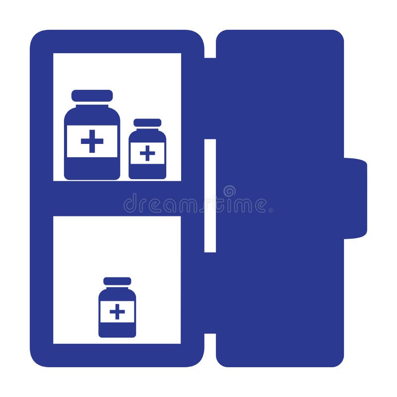 Vaccine refrigerator icon stock vector. Illustration of vial - 268951657