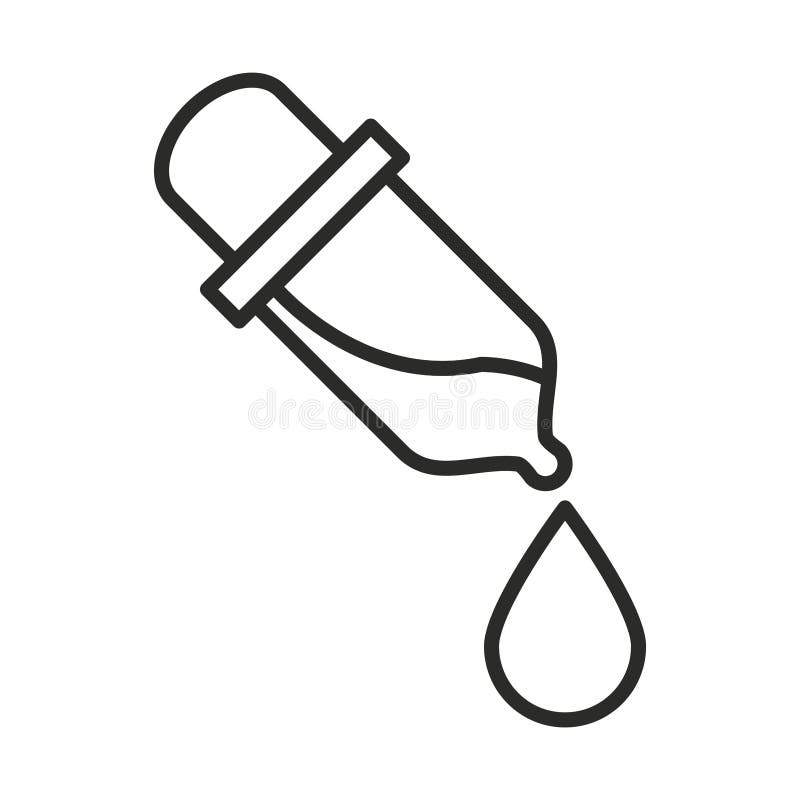 Vaccine Research Science Dropper with Blood Drop Line Icon Stock Vector ...