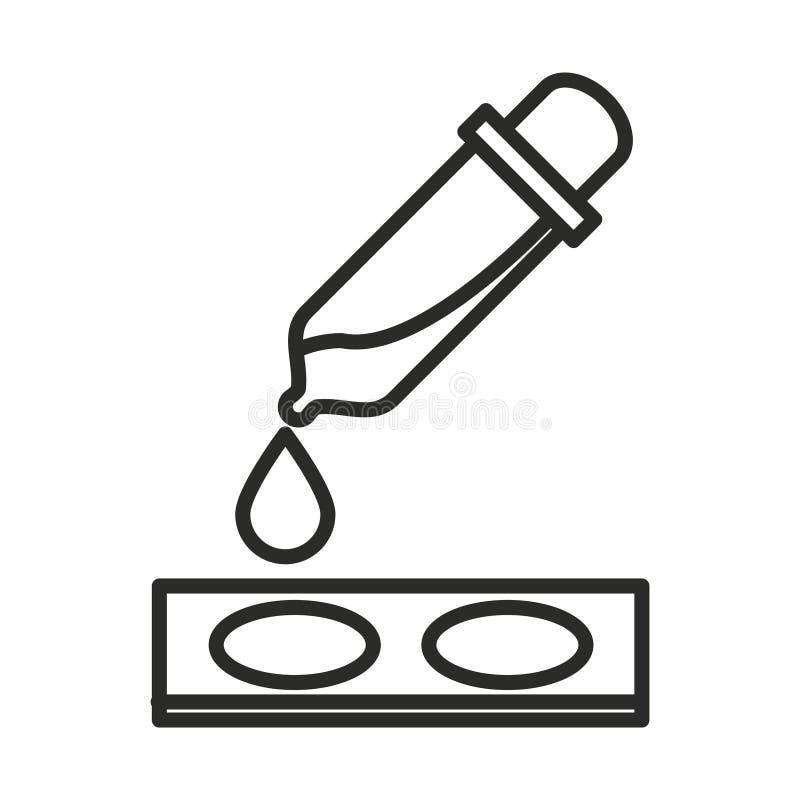 Vaccine Research Science Experiment Dropper with Sample Line Icon Stock ...