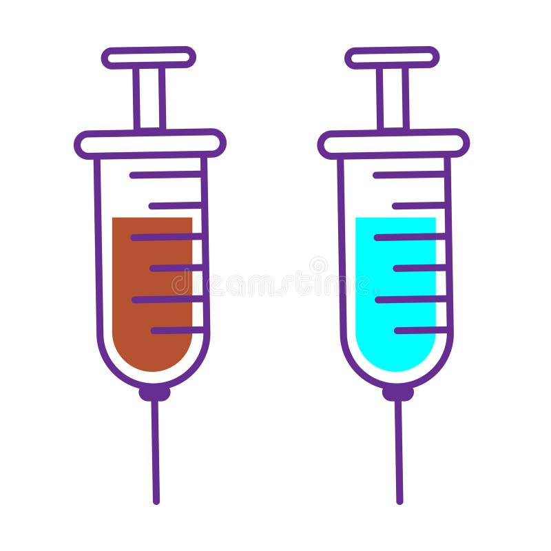 Vaccine and Syringe Elements. Injection Vaccination Icon, Vector ...