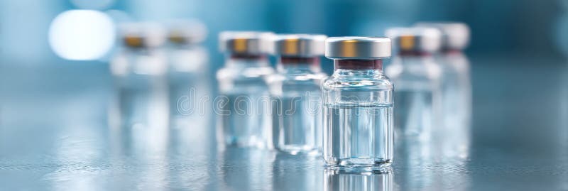 Vaccine Vials Placed on a Clean Sterile Table Surface for Preparation ...