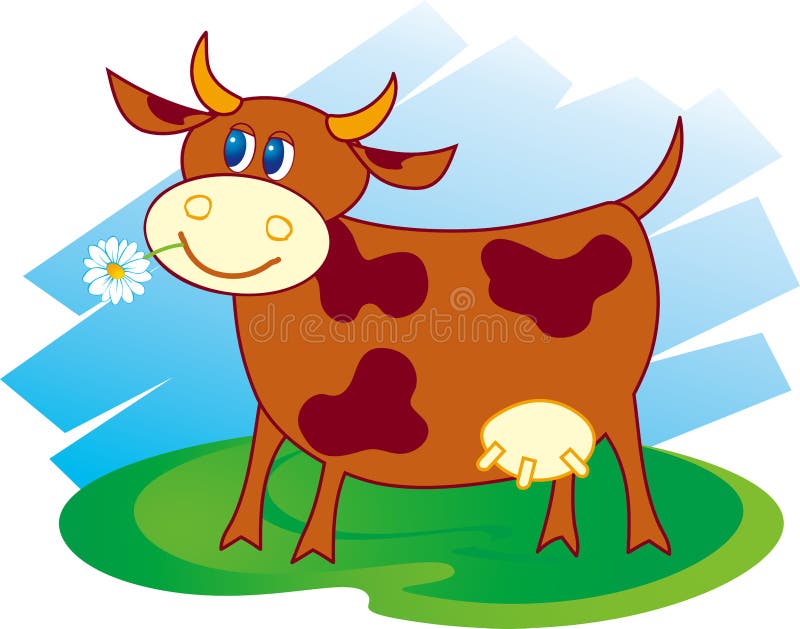 Vache Velue à Bande Dessinée Avec La Bulle De Pensée Illustration Stock ...