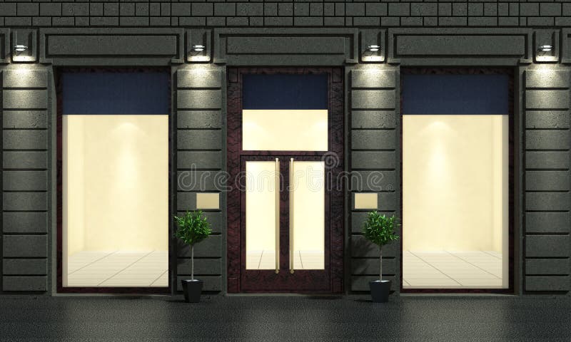 Escaparate Vacío De Un Departamento En La Luz De La Tarde Stock de ...