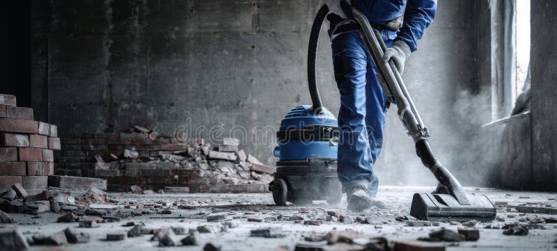 The Vacuum Cleaner in Action during Construction Site Clean-up. AI ...