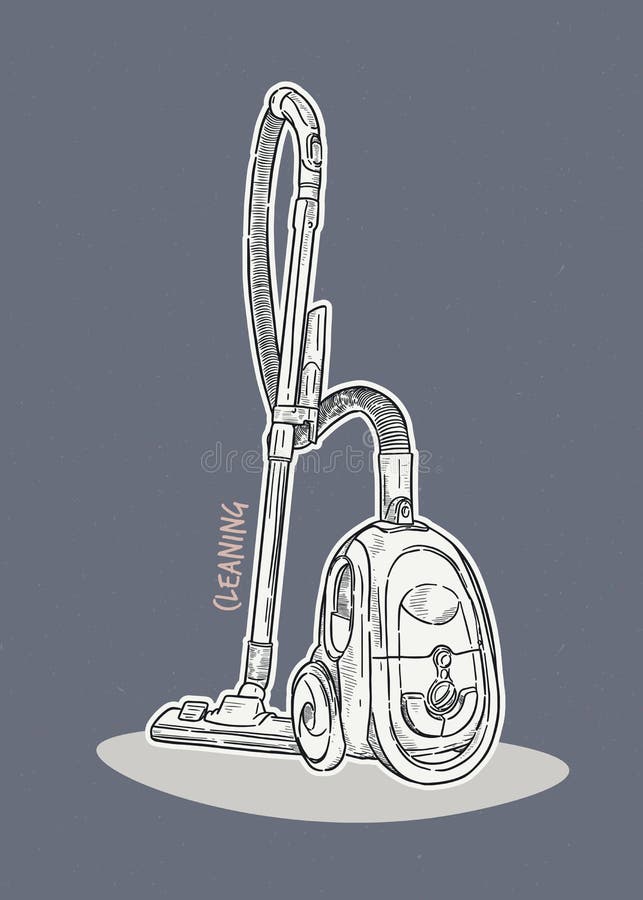 Vacuum Cleaner, Hand Draw Sketch Vector Stock Vector - Illustration of ...