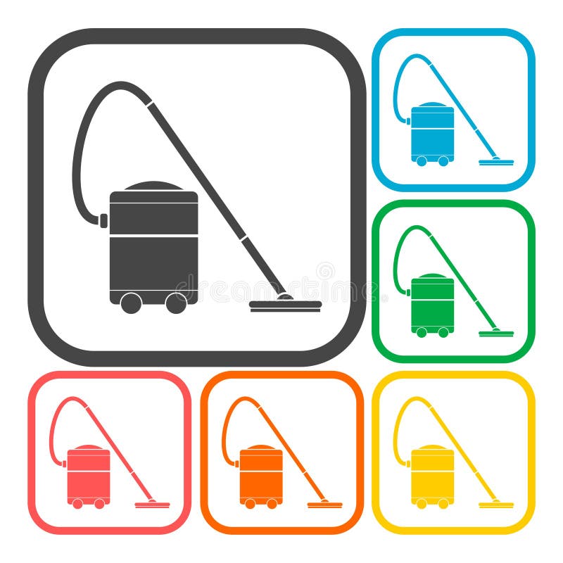 Vacuum Cleaner icons set stock illustration. Illustration of media ...