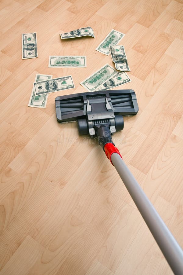 Vacuum cleaner and money stock image. Image of technology - 13615939