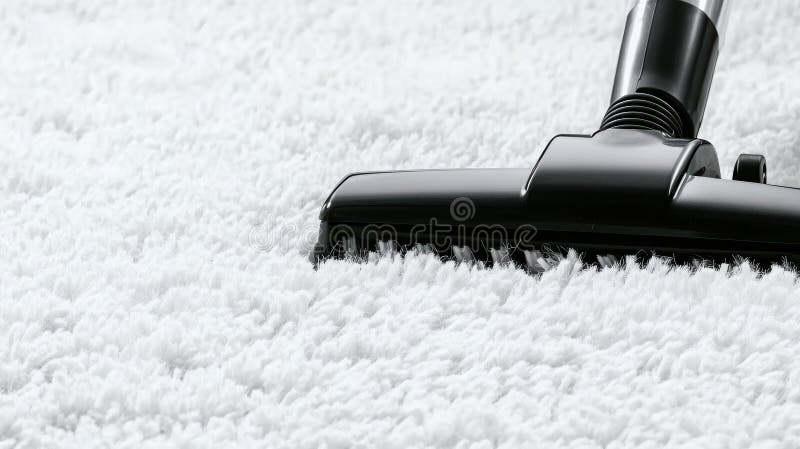 Vacuum Cleaning a Fluffy White Carpet at Home Stock Photo - Image of ...