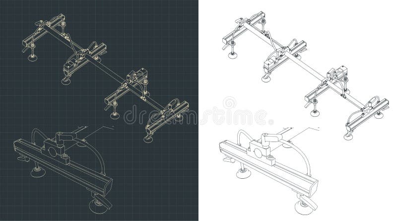 Vacuum gripper drawings stock vector. Illustration of grippers - 207989592