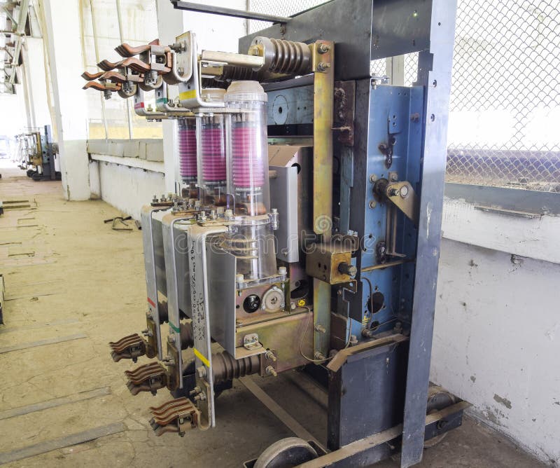 Vacuum High Voltage Switch. Electrical Equipment of the Pumping Stock ...
