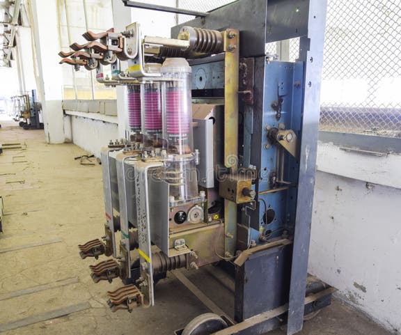 Vacuum High Voltage Switch. Electrical Equipment of the Pumping Stock ...