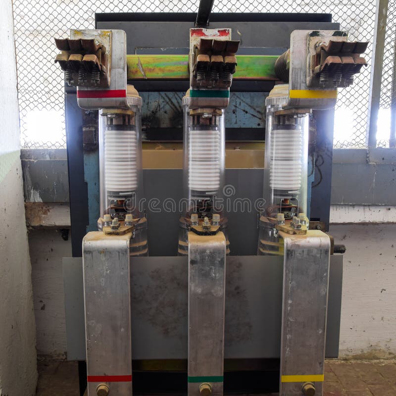 Vacuum High Voltage Switch. Electrical Equipment of the Pumping Stock ...