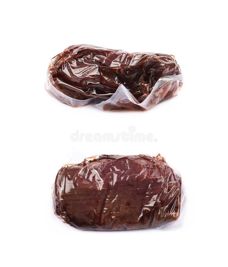 Vacuum Packed Beef Meat Isolated Stock Photo - Image of muscle ...