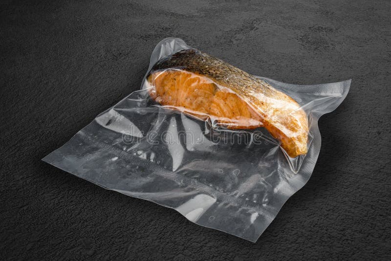 Packaged Fish Fillet Sitting Next To Vacuum Packer Stock Image - Image ...