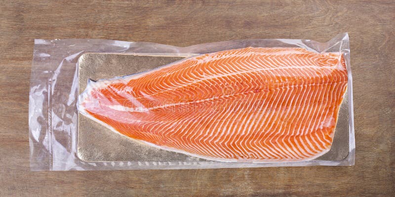 Vacuum Packed Salmon Portion Fillet Isolated on White Background Stock ...