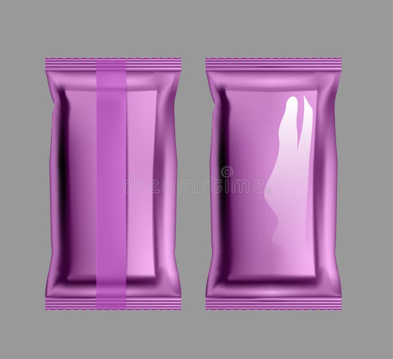 Vacuum Purple Packaging for Snacks, Food, Chips, Sugar and Spices Stock ...