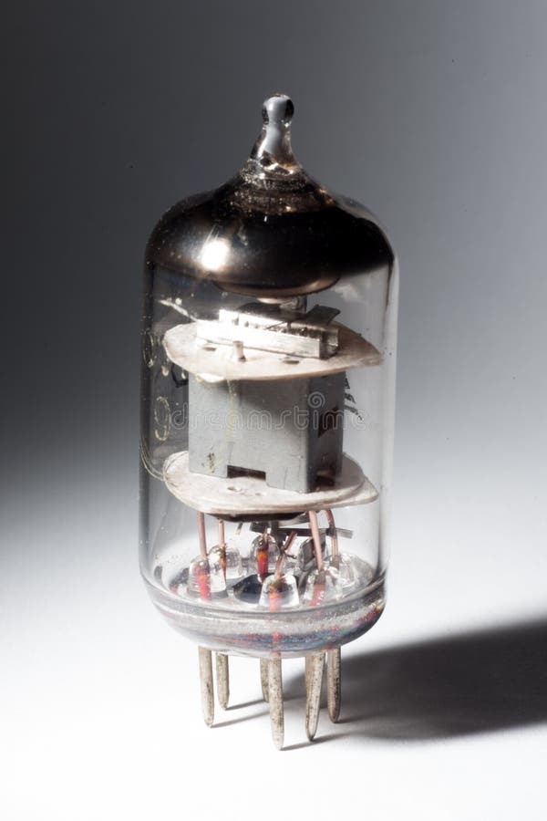 Glass Vacuum Radio Tubes. Isolated Image on White Background Stock ...