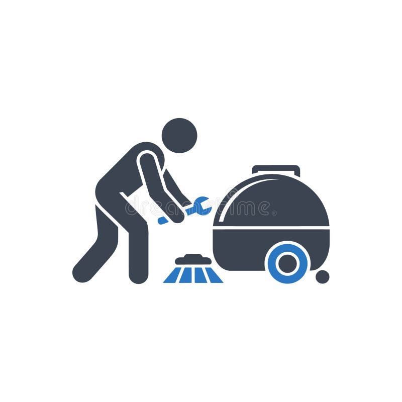 Vacuum Repair Worker Action Icon Stock Vector - Illustration of worker ...