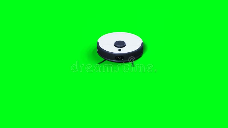 Vacuum Robot Auto Cleaning. Green Screen Isolate. Stock Video - Video ...