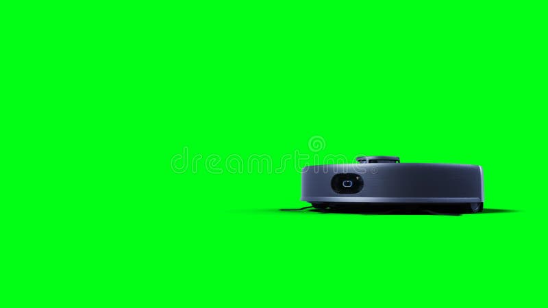 Vacuum Robot Auto Cleaning. Green Screen Isolate. 3d Rendering. Stock ...