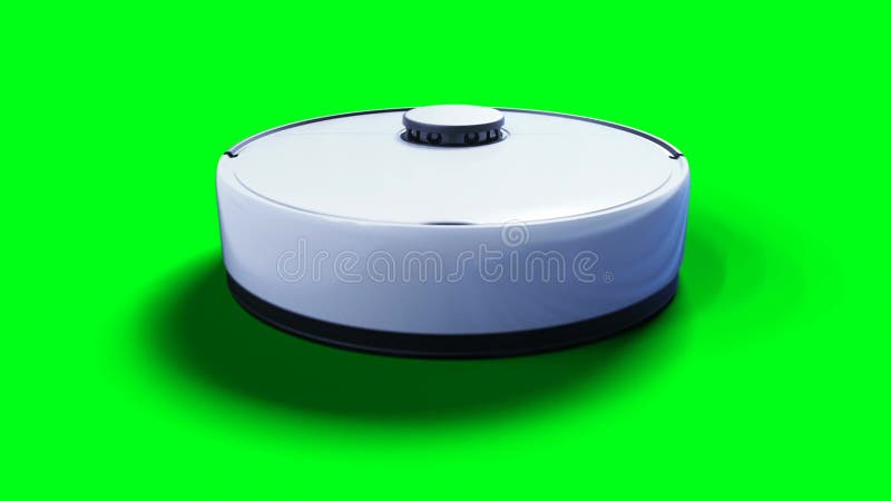 Vacuum Robot Auto Cleaning. Green Screen Isolate. Stock Video - Video ...