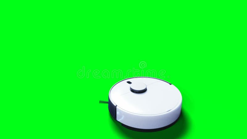 Vacuum Robot Auto Cleaning. Green Screen Isolate. Stock Footage - Video ...