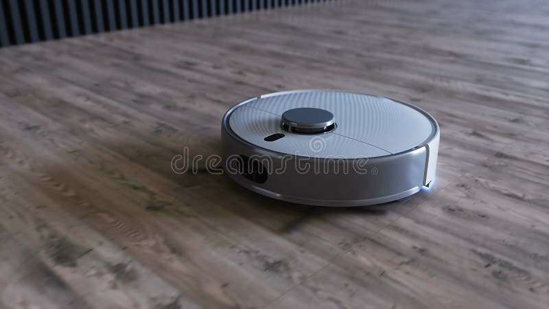 Vacuum Robot Auto Cleaning at Home, Floor. Realistic 4k Animation ...