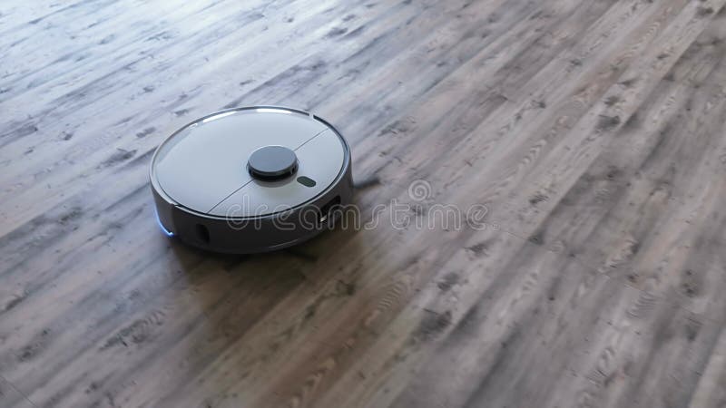 Vacuum Robot Auto Cleaning at Home, Floor. Realistic 4k Animation ...
