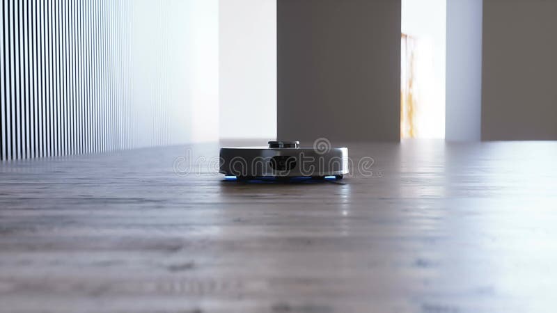 Vacuum Robot Auto Cleaning at Home, Floor. Realistic 4k Animation ...