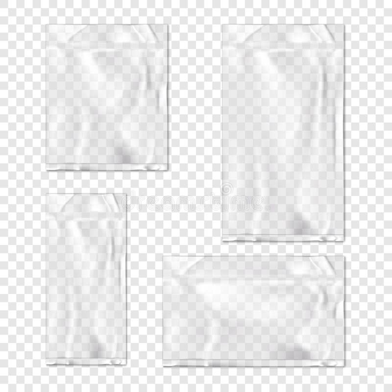 Clear Vinyl Pouch with Fold Top on Transparent Background Vector Mock ...