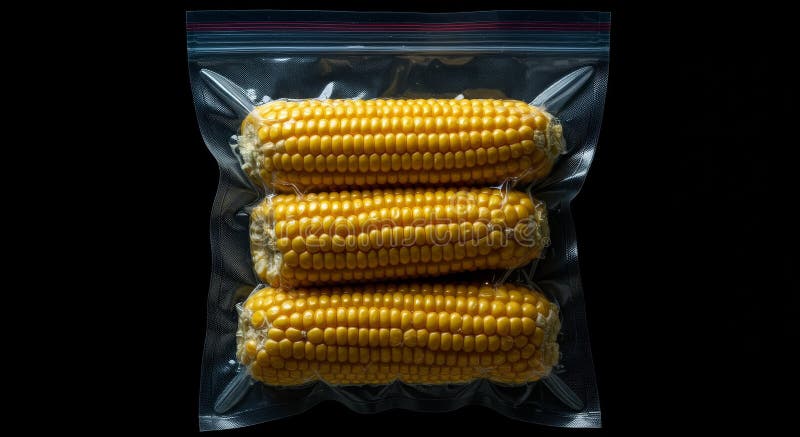 Vacuum-Sealed Corn on the Cob Stock Illustration - Illustration of ...