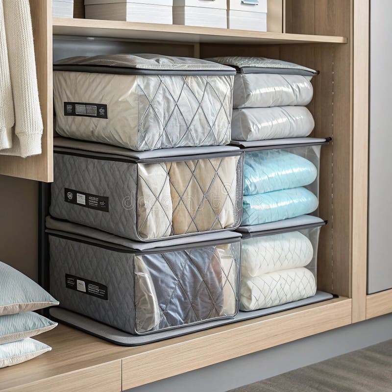 Vacuum Sealed Fabric Storage Bag Pack Stock Illustration - Illustration ...