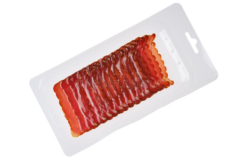 Vacuum-sealed Transparent Packaging with Sliced Prosciutto Stock Photo ...