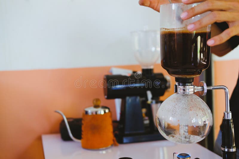 Vacuum Syphon Coffee Maker. Alternative Brewing Method Stock Image ...