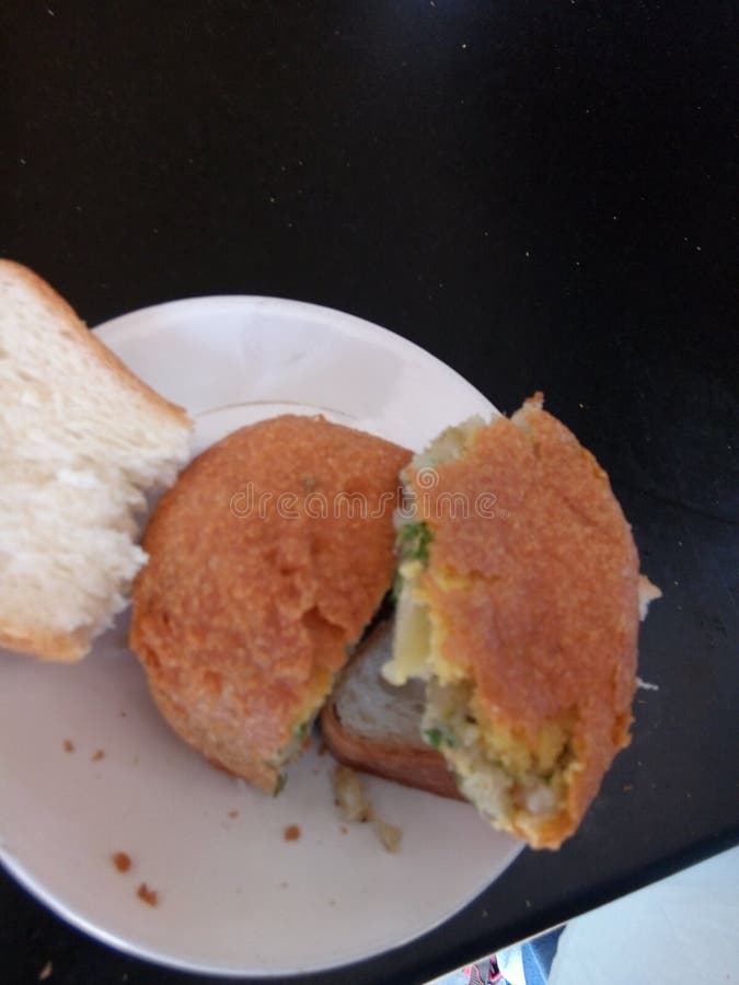 Vada pav in Kolhapur stock image. Image of lunch, fish - 224323131