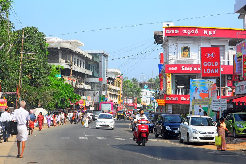 Vadakkencherry : Downtown Kerala, India Editorial Stock Photo - Image ...
