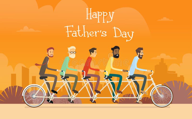 Vaderdag, Mannengroep Van Verschillende Generaties Die Samen Op Een ...