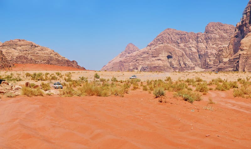 Sunset. Vadi Ram - Jordan. Panorama Stock Image - Image of blue, arabia ...