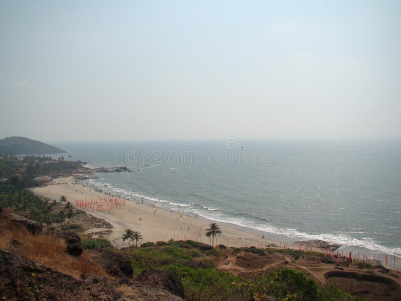 Vagator beach in goa india stock image. Image of place - 45302361